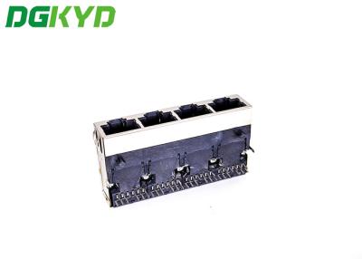China DGKYD TAB UP Shielded 1X4 10G RJ45 Ethernet Connector with 350uH Inductance and 2250VDC Voltage Rating for sale