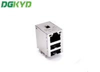 China DGKYD711Q170AE5W2D057 Integrated Tab-Up RJ45 Network Connector with Dual USB 2.0 Ports for PCMCIA Cards for sale
