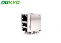 China DGKYD711Q170AE5W2D057 Integrated Tab-Up RJ45 Network Connector with Dual USB 2.0 Ports for PCMCIA Cards for sale