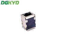 China Single Port TAB-UP SMD RJ45 Connector Socket with LED - 100BASE-T, 265°C Wave Soldering, 350μH Inductance for sale