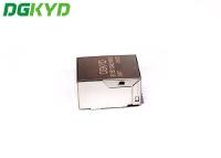 China Single Port TAB-UP SMD RJ45 Connector Socket with LED - 100BASE-T, 265°C Wave Soldering, 350μH Inductance for sale