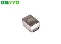 China Single Port TAB-UP SMD RJ45 Connector Socket with LED - 100BASE-T, 265°C Wave Soldering, 350μH Inductance for sale