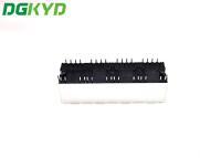 China 1x4 Port 180° TAB-UP RJ45 Network Connector with LED Indicators - 100 Ohm Impedance, 350μH Inductance for sale
