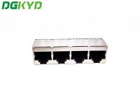 China UL 94V-0 1X4 RJ45 Modular Connector 180 Degree Without Filter for sale