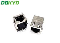 China 10-Pin Single Port TAB UP RJ45 Modular Connector with PA46 Housing - 265°C Wave Soldering, 2250VDC Withstand Voltage for sale
