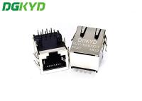 China 10-Pin Single Port TAB UP RJ45 Modular Connector with PA46 Housing - 265°C Wave Soldering, 2250VDC Withstand Voltage for sale