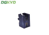 China DGKYD53211144IWA1DY3017 Single Port RJ45 Shielded Network Socket 100 Ohm 265°C Wave Solder Black PBT Housing for sale
