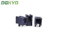 China DGKYD53211144IWA1DY3017 Single Port RJ45 Shielded Network Socket 100 Ohm 265°C Wave Solder Black PBT Housing for sale