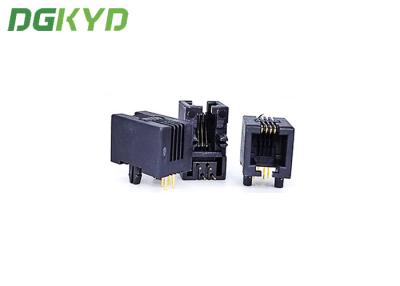 China DGKYD53211144IWA1DY3017 Single Port RJ45 Shielded Network Socket 100 Ohm 265°C Wave Solder Black PBT Housing for sale