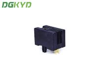 China DGKYD53211144IWA1DY3017 Single Port RJ45 Shielded Network Socket 100 Ohm 265°C Wave Solder Black PBT Housing for sale