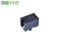 China DGKYD53211144IWA1DY3017 Single Port RJ45 Shielded Network Socket 100 Ohm 265°C Wave Solder Black PBT Housing for sale