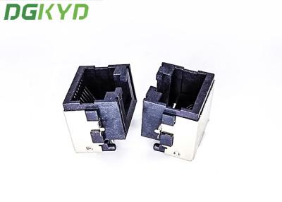 China Single Port Tab Up SMD RJ45 Connector Socket with LED Sink Plate 7.5mm 8P8C for sale