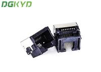China Single Port Tab Up SMD RJ45 Connector Socket with LED Sink Plate 7.5mm 8P8C for sale