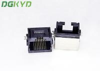 China Single Port Tab Up SMD RJ45 Connector Socket with LED Sink Plate 7.5mm 8P8C for sale