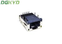 China Dip RJ45 Single Port Connector 8 Pin Modular Jack With Lamp Shield Interface for sale