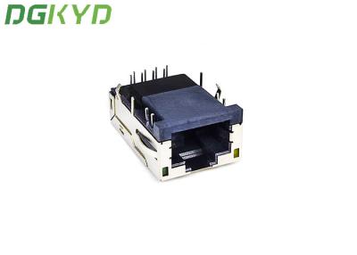 China Dip RJ45 Single Port Connector 8 Pin Modular Jack With Lamp Shield Interface for sale