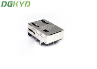 China Dip RJ45 Single Port Connector 8 Pin Modular Jack With Lamp Shield Interface for sale