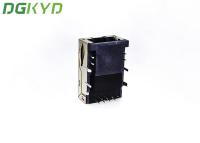 China Dip RJ45 Single Port Connector 8 Pin Modular Jack With Lamp Shield Interface for sale