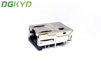 China Dip RJ45 Single Port Connector 8 Pin Modular Jack With Lamp Shield Interface for sale
