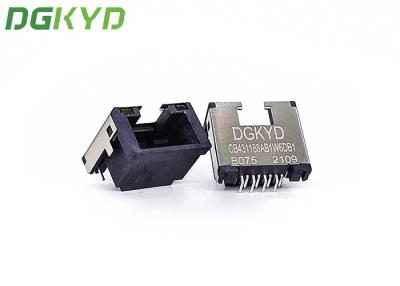China SMT Single Port RJ45 Shielded Connector 8 Pin 1000BASE-T Sinking Plate 4.3 for sale