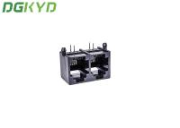 China RJ11 Plastic Black 6P6C Network Port Socket Without Transformer - 10/100/1000BASE-T Double Port 6 Position Connector for sale