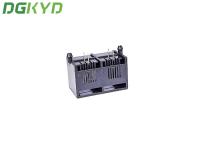 China RJ11 Plastic Black 6P6C Network Port Socket Without Transformer - 10/100/1000BASE-T Double Port 6 Position Connector for sale