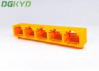 China Orange Unshielded RJ45 Multi Port Connector 8 Ports 8 Pin for Ethernet Switch 10/100/1000BASE-T for sale