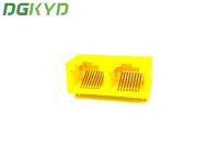 China 0.6U Dual Port RJ45 Jack 180 Degree Tongue 8 Pin Without LED 10/100/1000BASE-T for sale