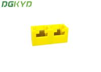 China 0.6U Dual Port RJ45 Jack 180 Degree Tongue 8 Pin Without LED 10/100/1000BASE-T for sale