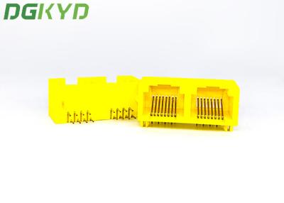 China 0.6U Dual Port RJ45 Jack 180 Degree Tongue 8 Pin Without LED 10/100/1000BASE-T for sale