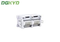 China Multi Port Surface Mount Rj45 Connector Gray Unshielded 8 pin DIP PCB Mount for sale