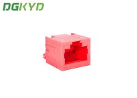 China Red Unshielded RJ45 Single Port Connector 8 Pin 180 Degree G/FU Gold Plating for sale