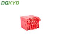 China Red Unshielded RJ45 Single Port Connector 8 Pin 180 Degree G/FU Gold Plating for sale