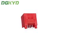 China Red Unshielded RJ45 Single Port Connector 8 Pin 180 Degree G/FU Gold Plating for sale