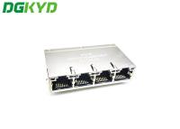 China Multi Port RJ45 Connector with Integrated Magnetics 8P12C PCB PoE Filter 1x4 Ports 265°C Soldering for sale