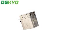 China 1000 Base-T Stacked 2 Port RJ45 Module Jack with LED 10PIN - 100 Ohm Impedance, 350μH Inductance for sale