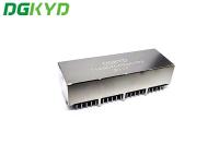 China Metal Shielded Cat 5 Four Port RJ45 Modular Jack 1000 Base-TX with 350uH Inductance and 2250VDC Rating for sale