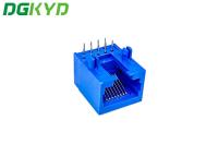 China DGKYD56221118IWD1DY1027 Single Port RJ45 Connector - 10/100/1000BASE-T, 8 Position, Blue PA46 Housing for sale