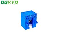 China DGKYD56221118IWD1DY1027 Single Port RJ45 Connector - 10/100/1000BASE-T, 8 Position, Blue PA46 Housing for sale