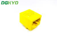 China PBT Yellow RJ45 Connector 8-Position Single Port PCB Mount for 10/100/1000BASE-T Networks for sale