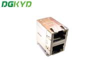 China 2 Port Rj45 Shielded Jack With Magnetic Right Angle Tilt Mounting for sale