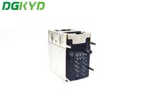 China 2 Port Rj45 Shielded Jack With Magnetic Right Angle Tilt Mounting for sale