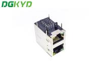 China 2 Port Rj45 Shielded Jack With Magnetic Right Angle Tilt Mounting for sale