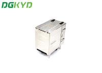 China 2 Port Gigabit RJ45 Connector 2x1 Offset with LED Filter 10Pin 1000Base-T for sale