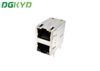 China 2 Port Gigabit RJ45 Connector 2x1 Offset with LED Filter 10Pin 1000Base-T for sale