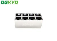 China DGKYD 5921 Shielded RJ45 Connector 2x4 Ports 180 Degree with LED Gold Plating for sale