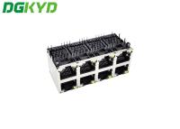 China DGKYD 5921 Shielded RJ45 Connector 2x4 Ports 180 Degree with LED Gold Plating for sale