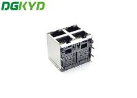 China DGKYD 2x2 Ports RJ45 Network Connector 180 Degree Shielded with LED 8P8C for sale