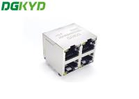 China DGKYD 2x2 Ports RJ45 Network Connector 180 Degree Shielded with LED 8P8C for sale