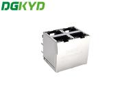 China DGKYD 2x2 Ports RJ45 Network Connector 180 Degree Shielded with LED 8P8C for sale